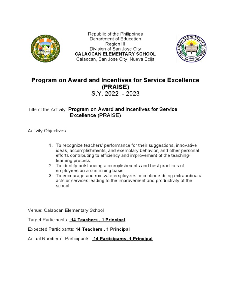 Praise Recognition of Employees 2022 23 | PDF | Incentive | Teachers