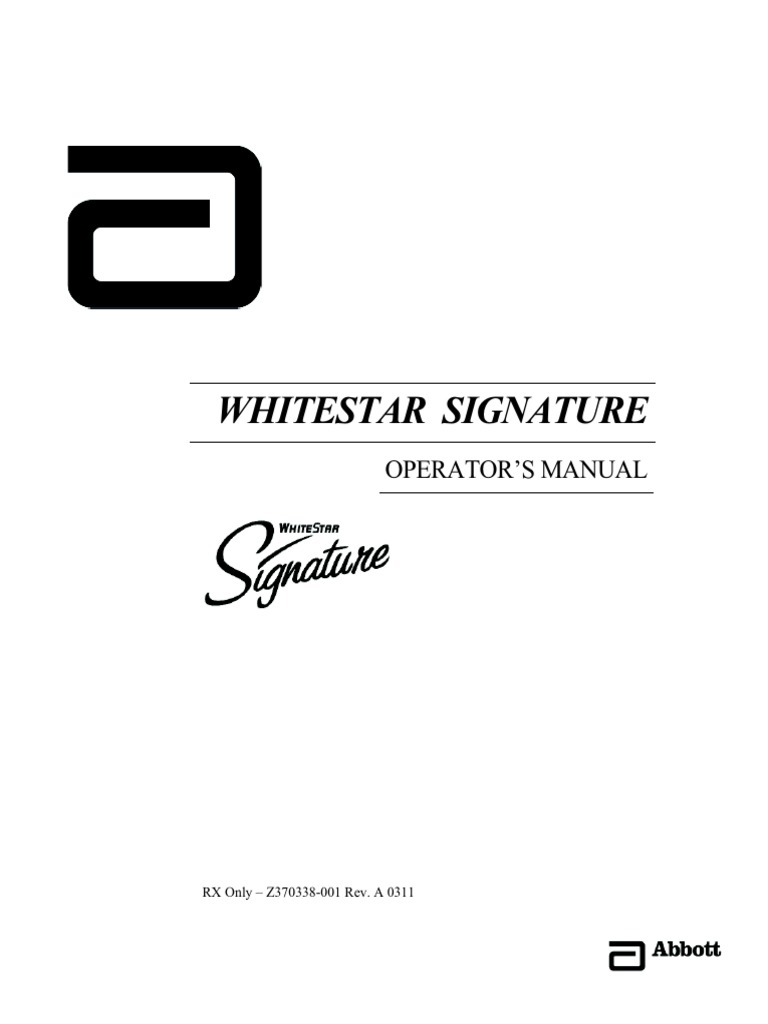 Abbot Whitestar Signature Users-Manual-1439745 | PDF