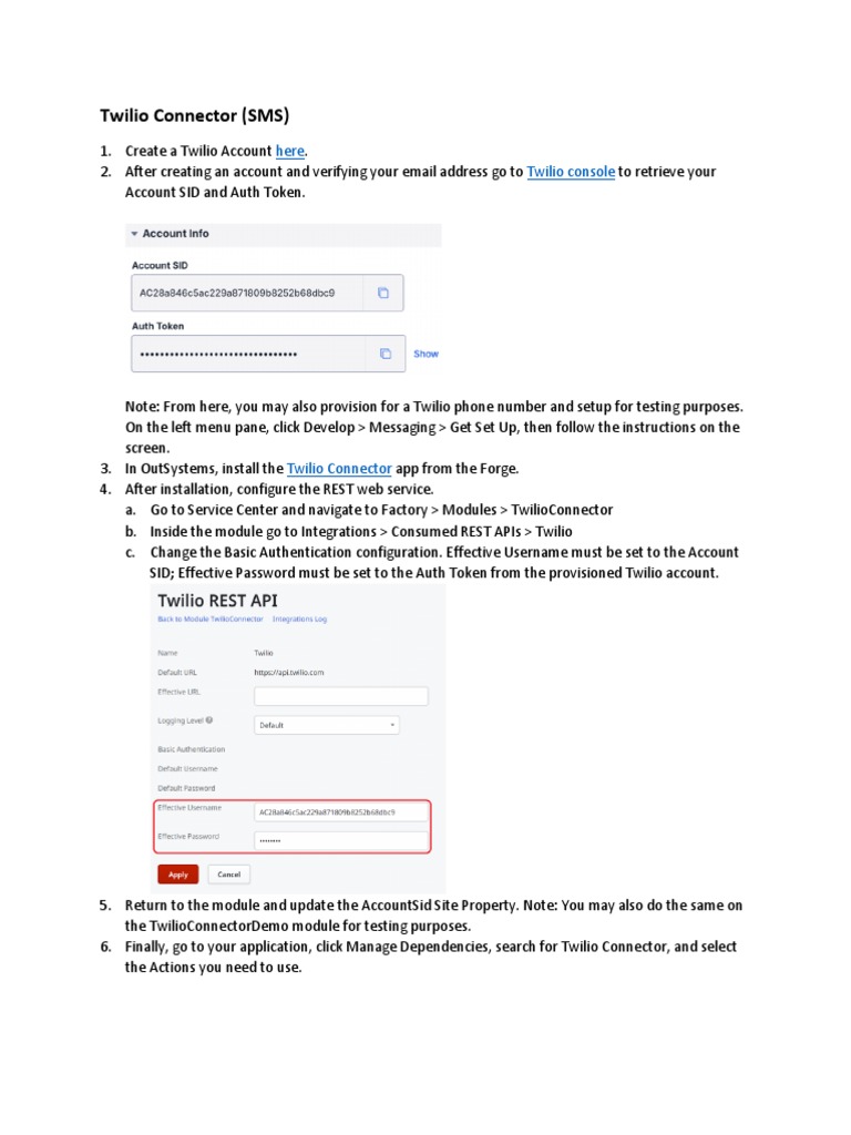 Twilio Setup | PDF