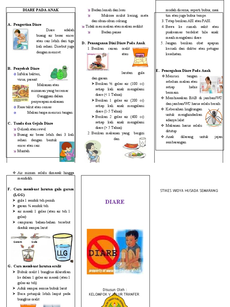 Leaflet Diare Pada Anak | PDF