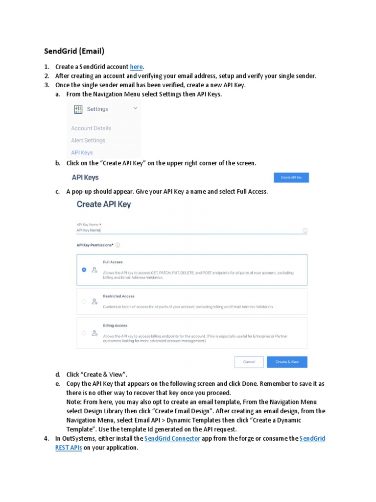 SendGrid Setup | PDF