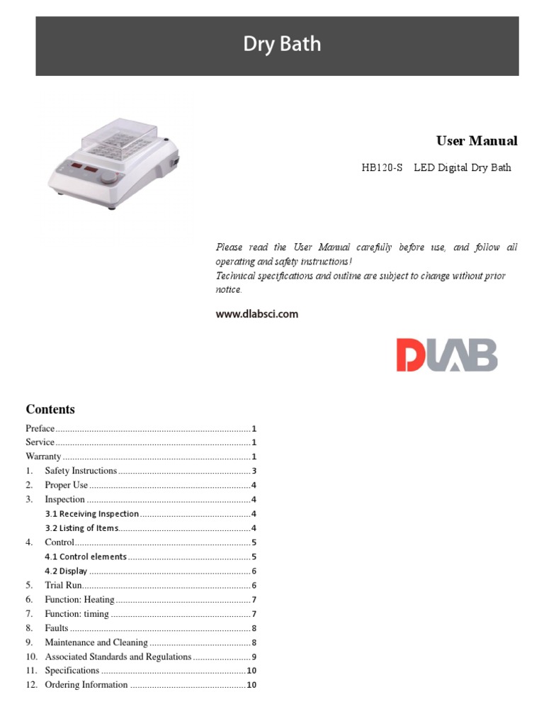 DLab Block-Heater HB120-S Manual | PDF | Electrical Connector ...