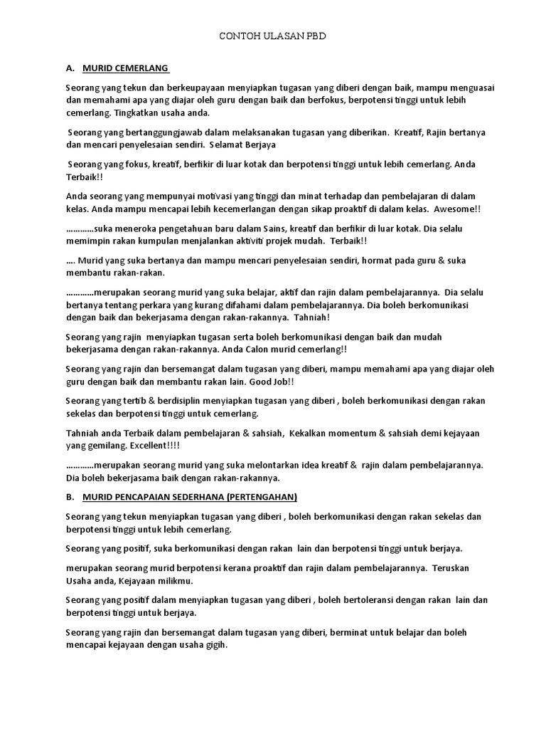 Contoh Ulasan PBD | PDF | Karier & Perkembangan | Pengembangan Diri