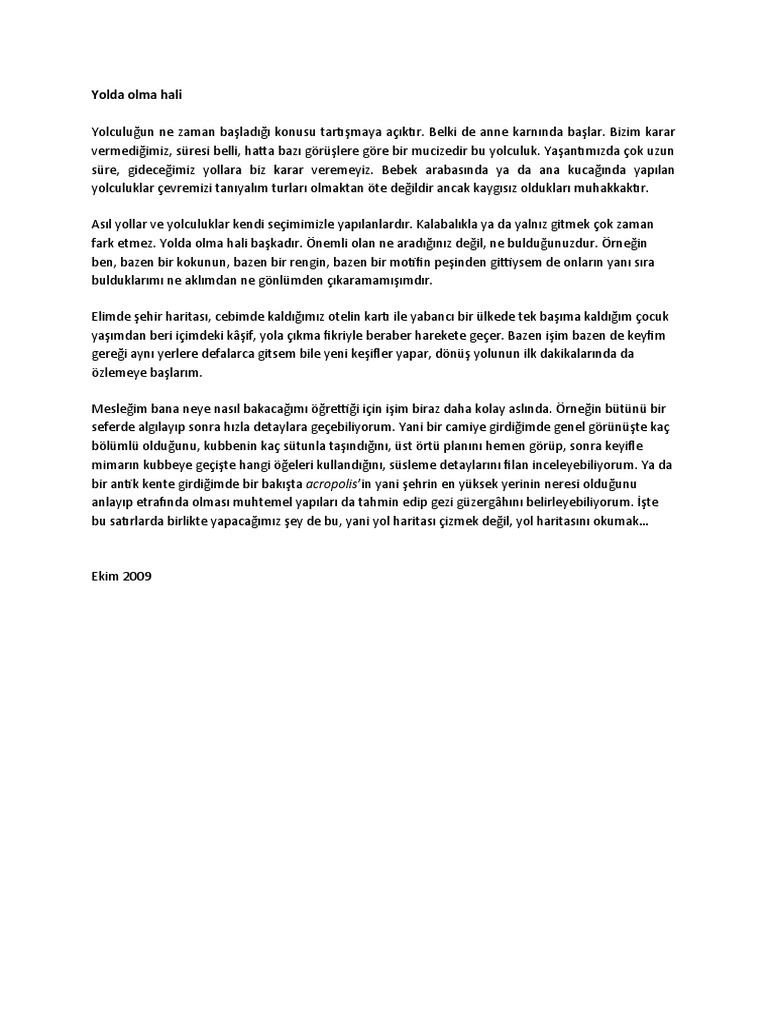 01 Yolda Olma Hali | PDF