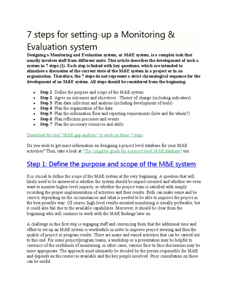 7 Steps For Setting A Monitoring and MGT Process | PDF | Data ...