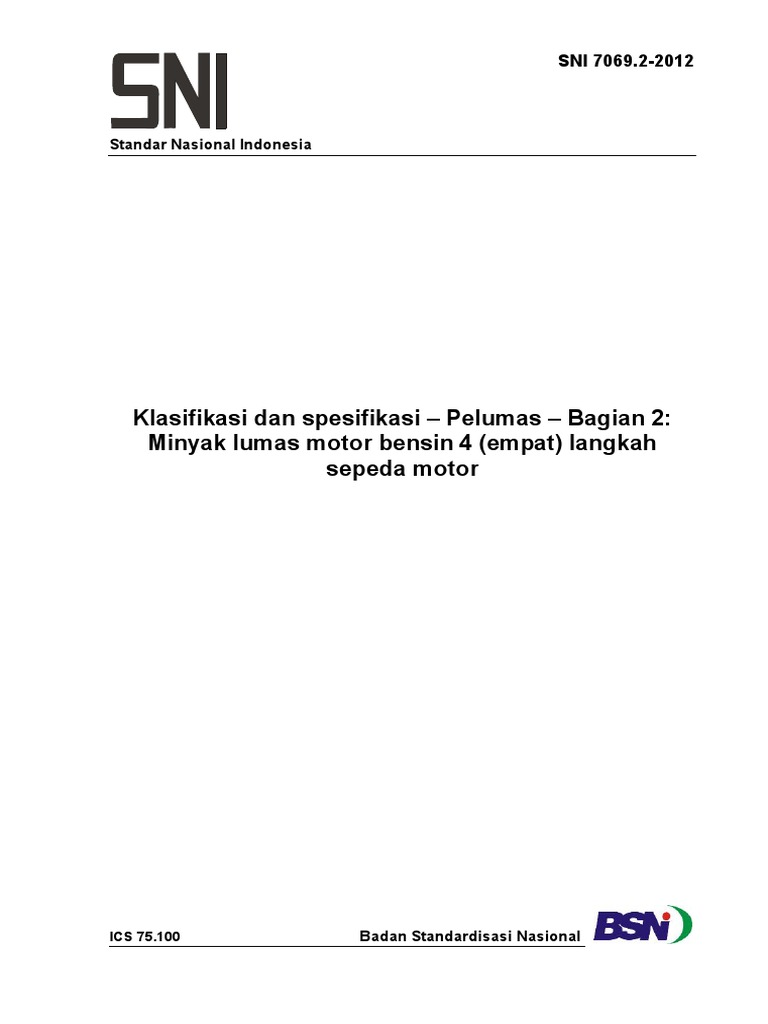 Sni 7069.2 2012 | PDF