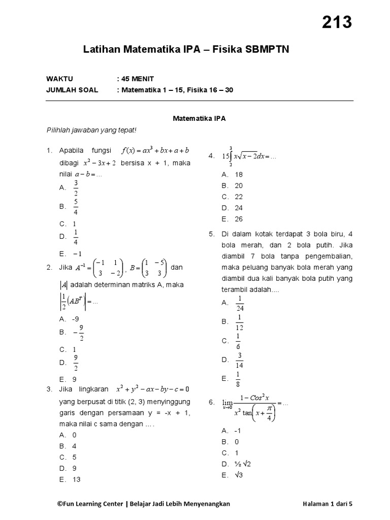 Latihan Matematika IPA | PDF | Metode & Bahan Ajar Latihan Matematika IPA | PDF | Metode & Bahan Ajar