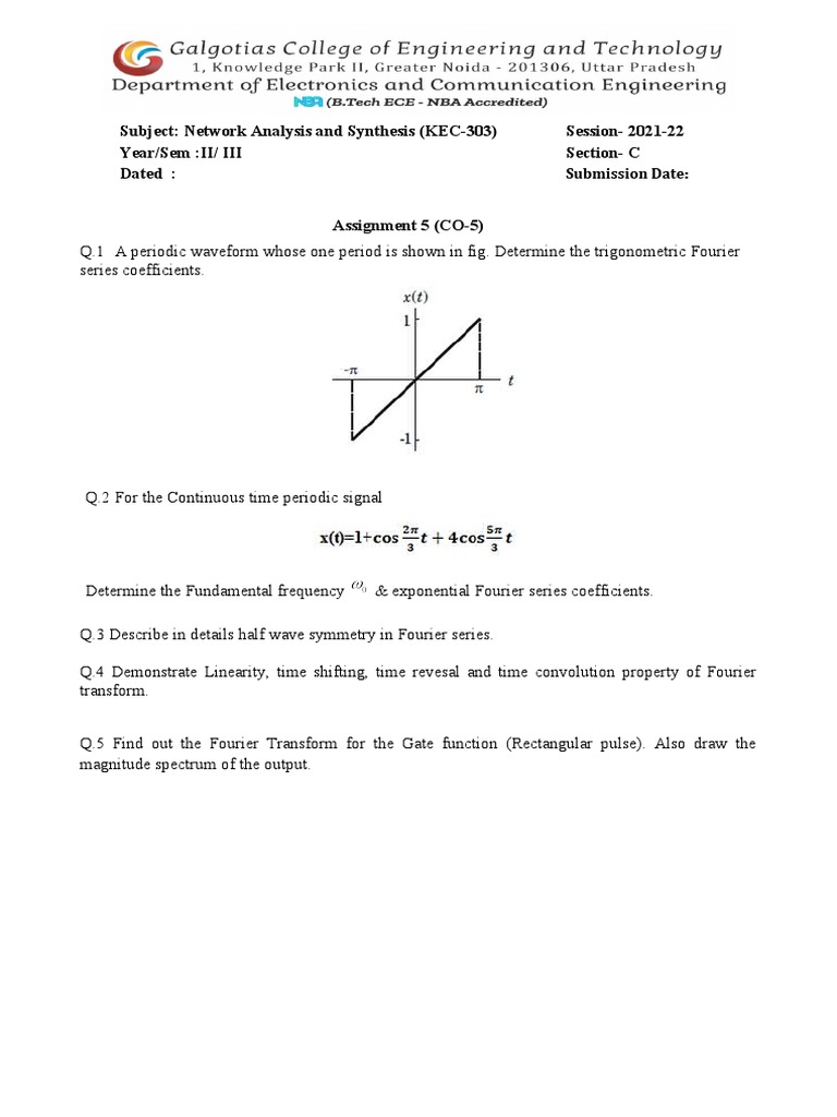 NAS KEC-303 Assignment 5 | PDF