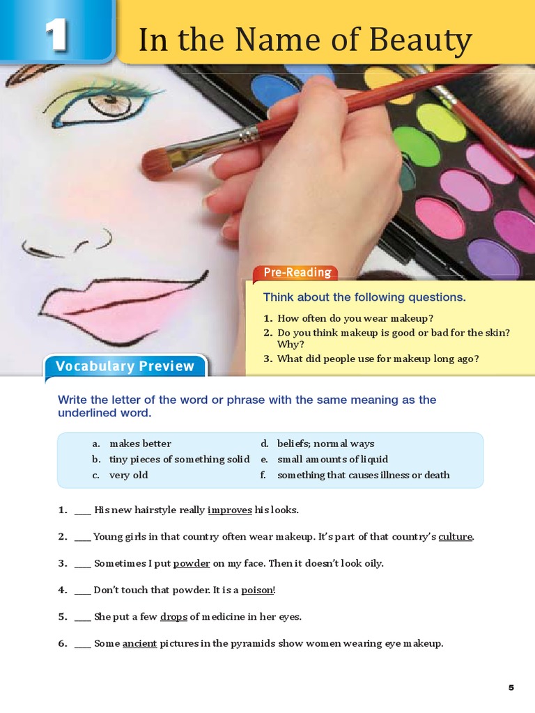 In The Name of Beauty: Vocabulary Preview | PDF | Cosmetics | Lead