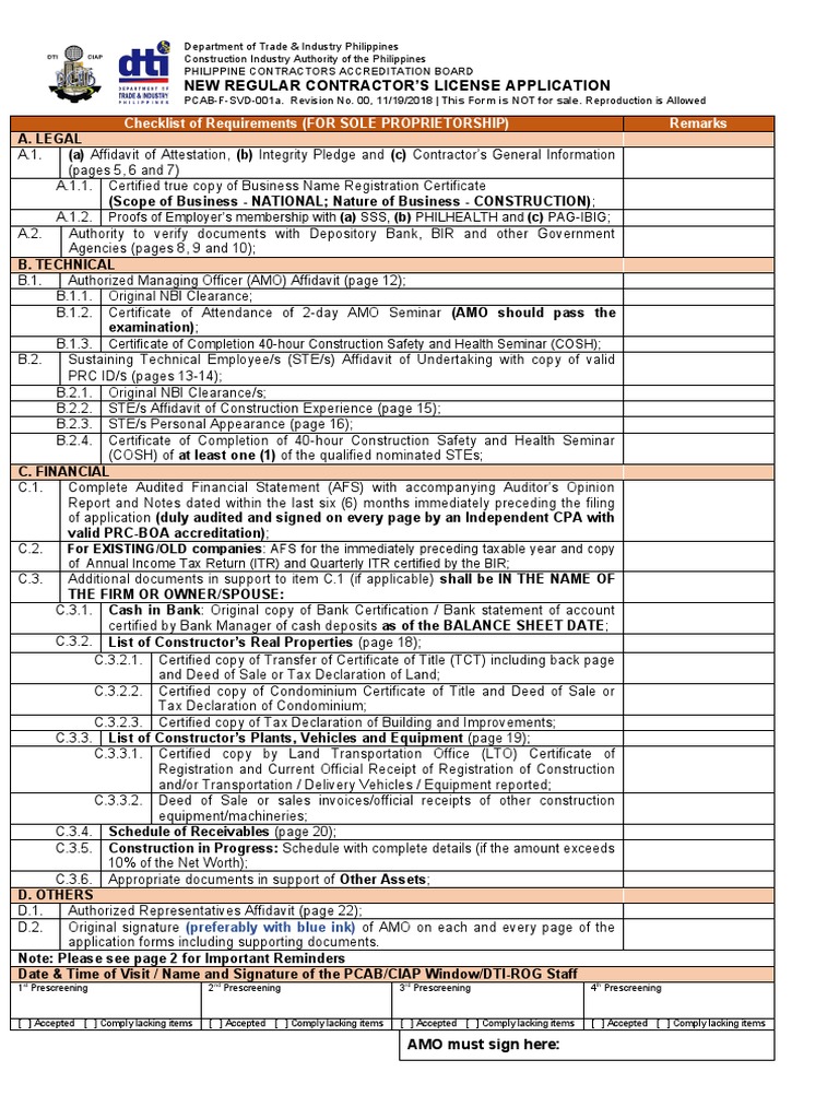 PCAB License Application Guide | PDF | Equity (Finance) | Affidavit
