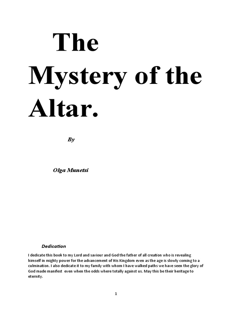 Understanding the Mystery of Altars | PDF | Covenant (Biblical) | Satan