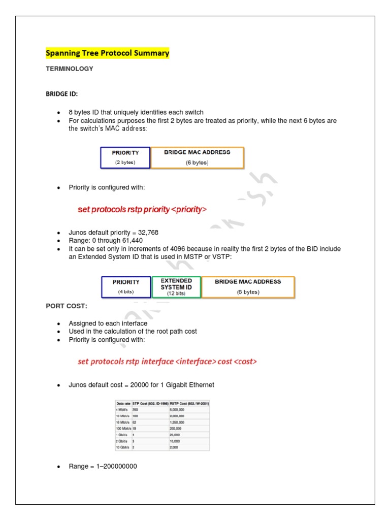 Spanning Tree Protocol Summary | PDF | Telecommunications Standards | Networking Standards