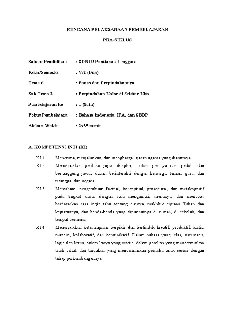 RPP Pre Test | PDF