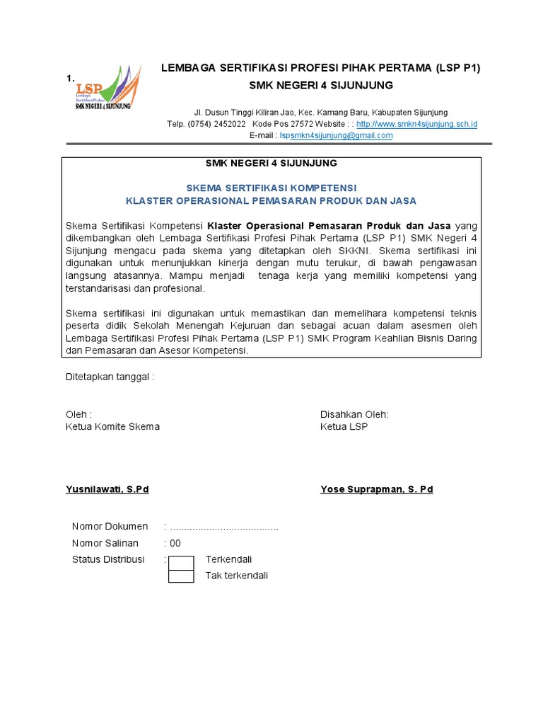 Skema LSP OPPJ | PDF