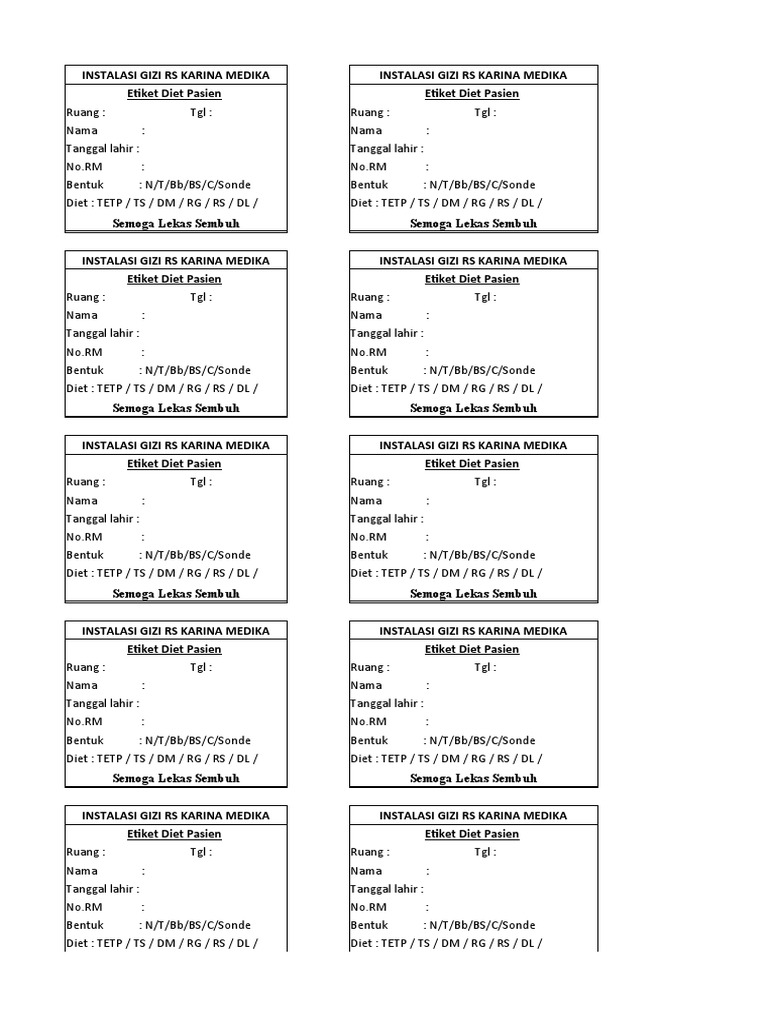 Etiket Makanan | PDF | Kesehatan Holistik