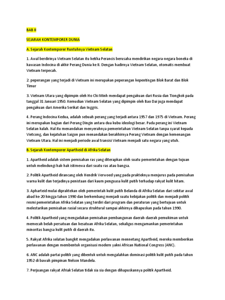Bab Ii Sejarah Kontemporer Dunia | PDF
