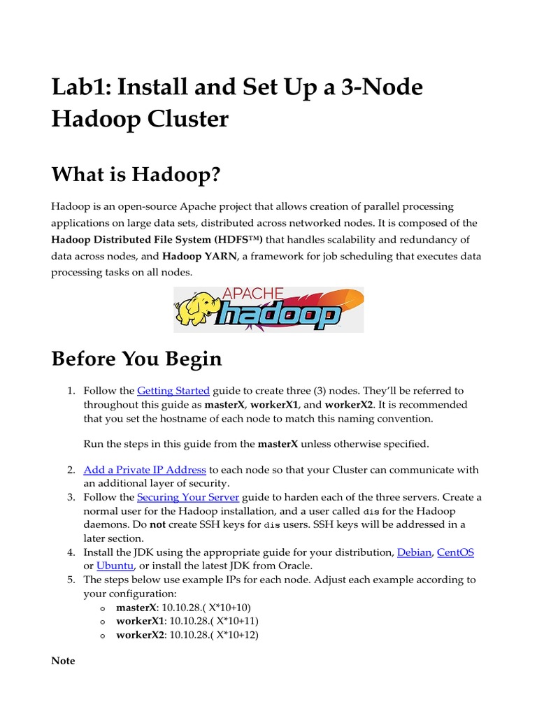 Lab 1 | PDF | Apache Hadoop | Software Development