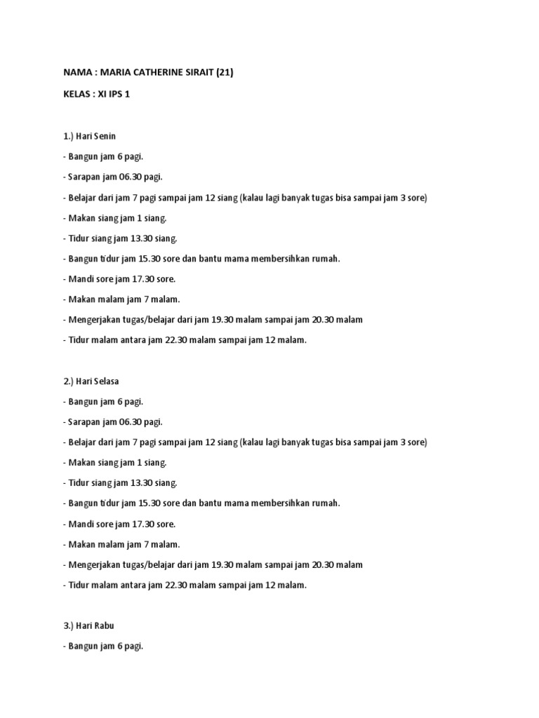 BK - Maria Catherine Sirait - XI IPS 1 | PDF