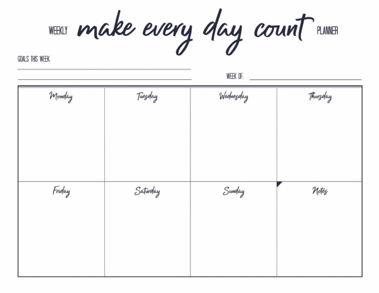 Weekly Planner Black and White | PDF