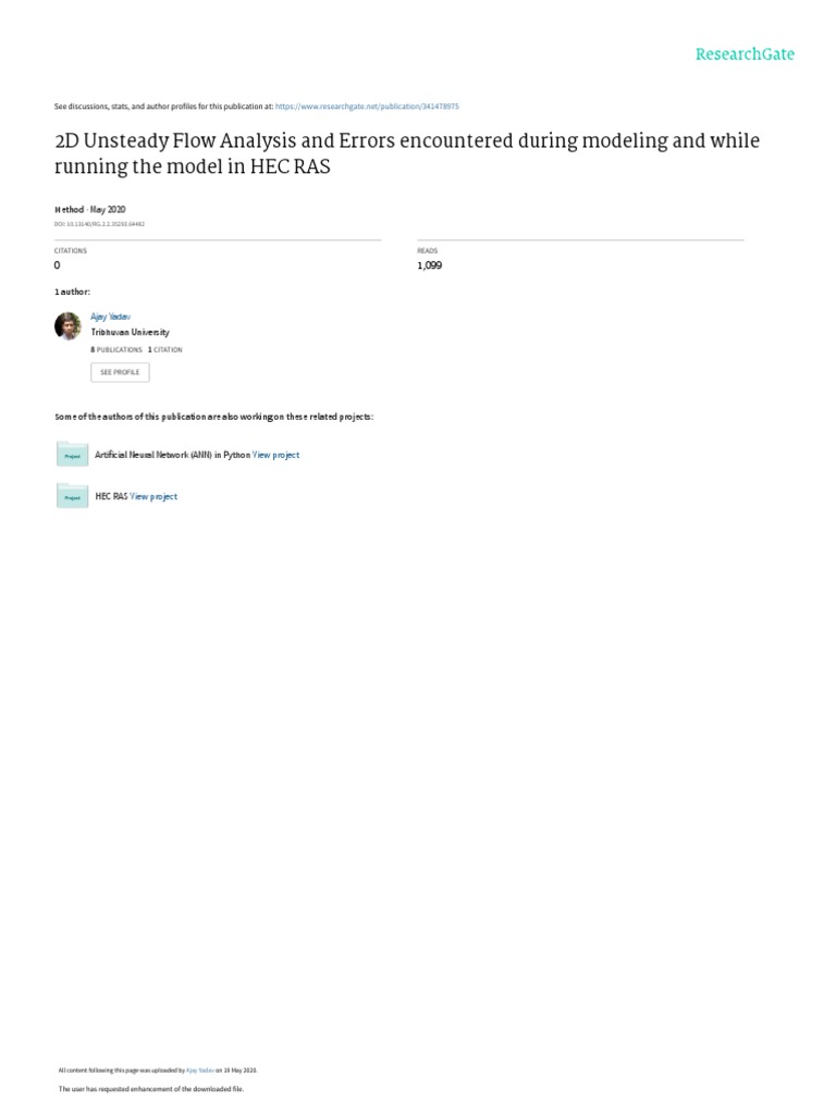 2 DUnsteady Flow Analysisin HECRAS | PDF | Menu (Computing) | Simulation