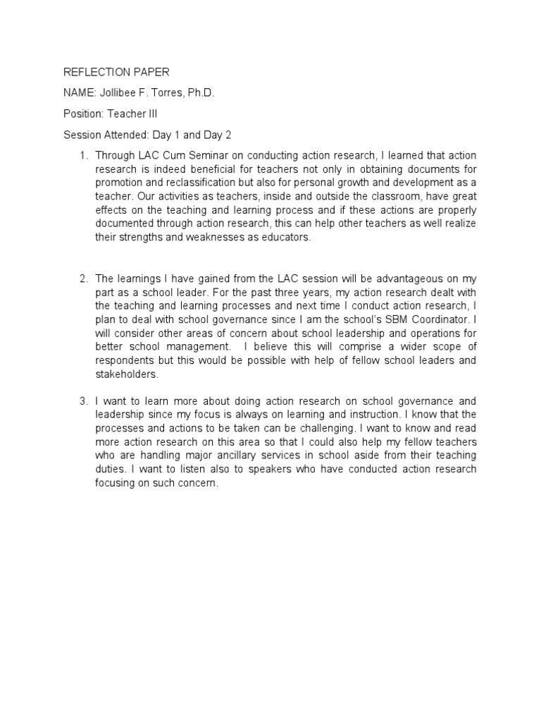 Insights on Action Research for Educators | PDF | Wellness