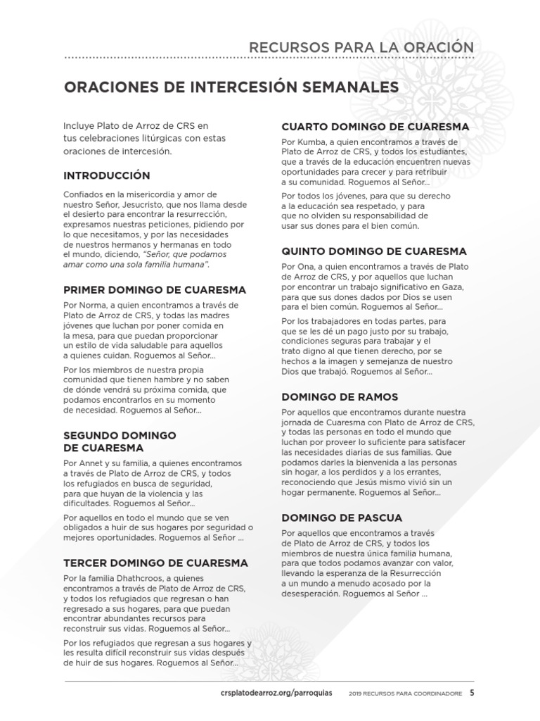 Oraciones de Intercesion 2019 | PDF | Intercesión | Oración