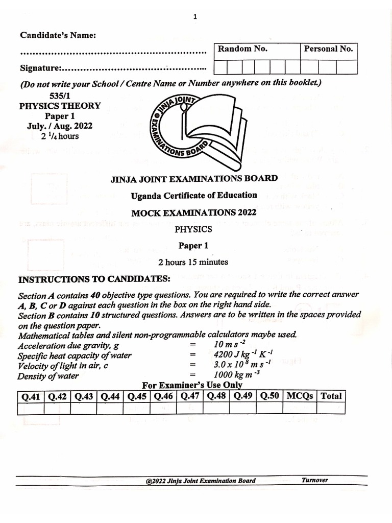 Jjeb o Level Physics | PDF