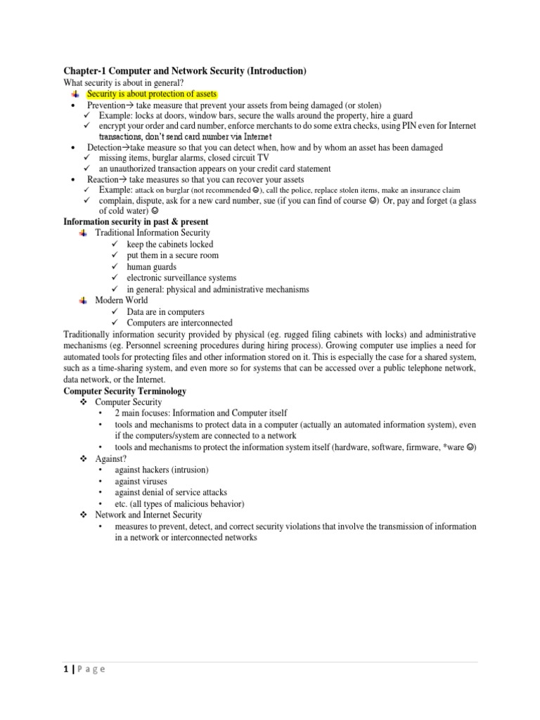 Chapter-1 Computer and Network Security (Introduction) : Information Security in Past & Present ...