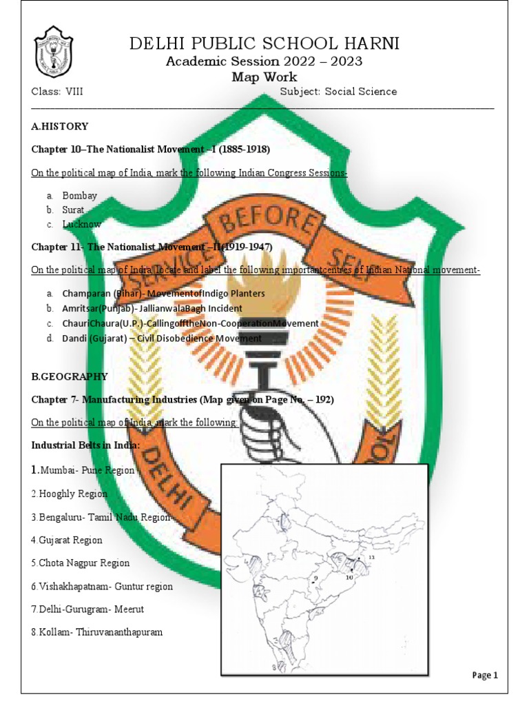 CLASS 8 MAP WORK ACTIVITY Term 2 | PDF