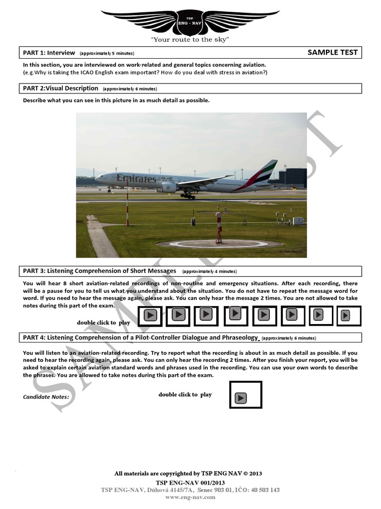 Icao Sample Test | PDF