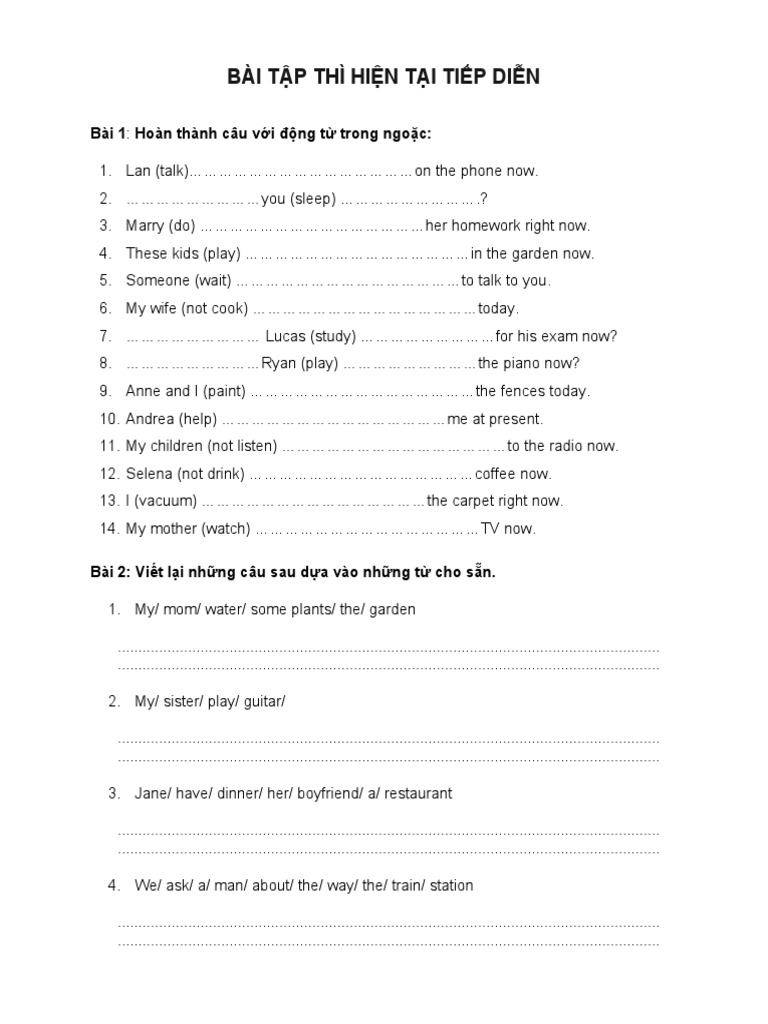 EX Present Continuous 01 | PDF