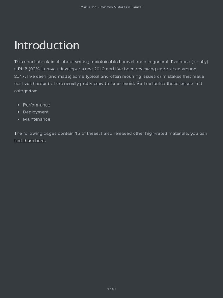 Martin Joo - Common Mistakes in Laravel | PDF | Database Index | Data Martin Joo - Common Mistakes in Laravel | PDF | Database Index | Data