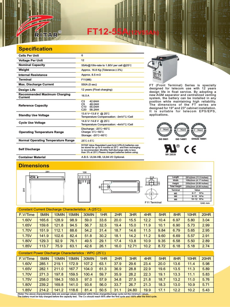 E-FT-FT12-55A-V19B-0 | PDF | Battery (Electricity) | Energy Storage