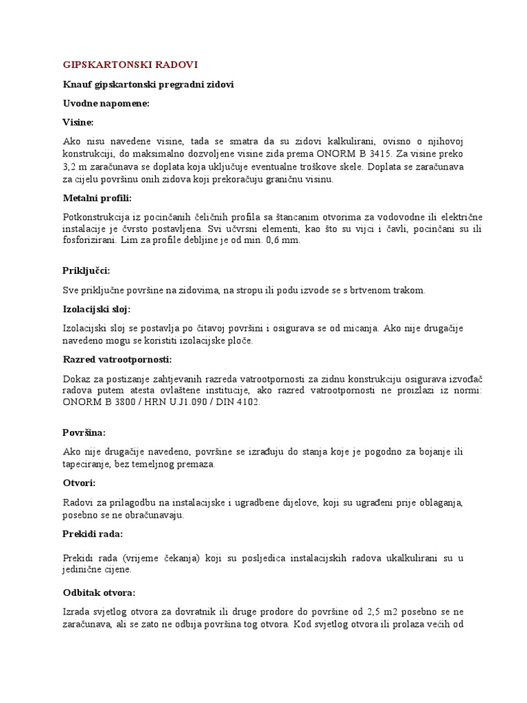 Izvod Iz Normativa | PDF