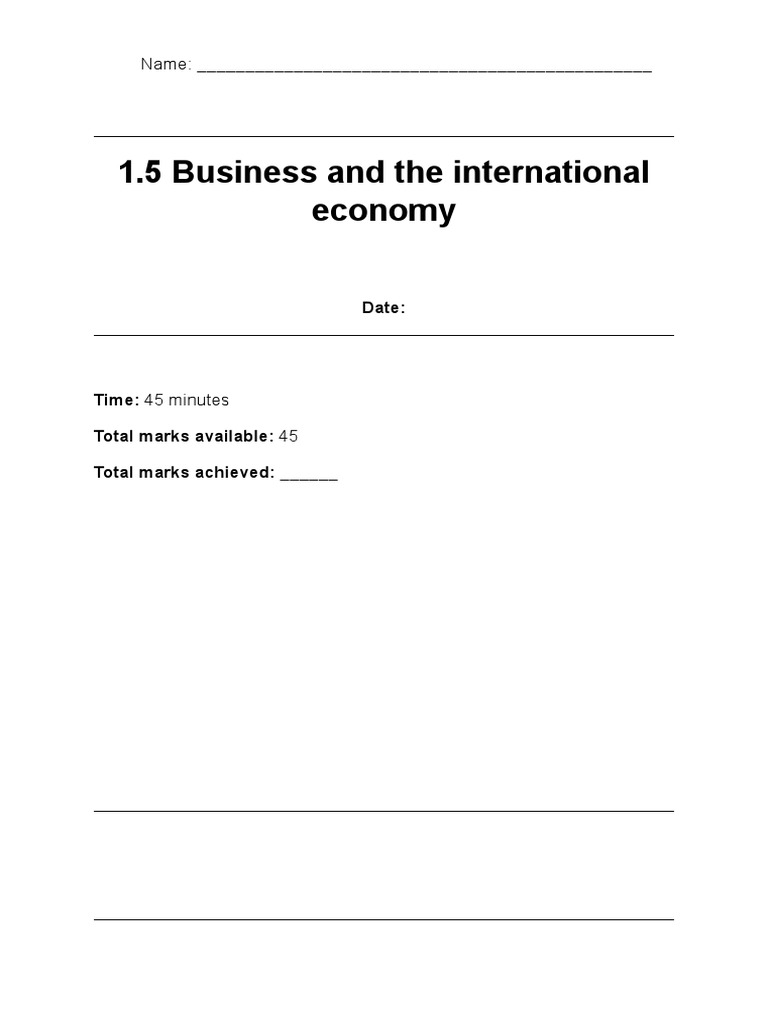 1.5 Business and The International Economy | PDF | Renminbi | Taxes