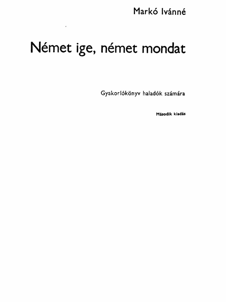 Német Ige, Német Mondat (PDFDrive) | PDF