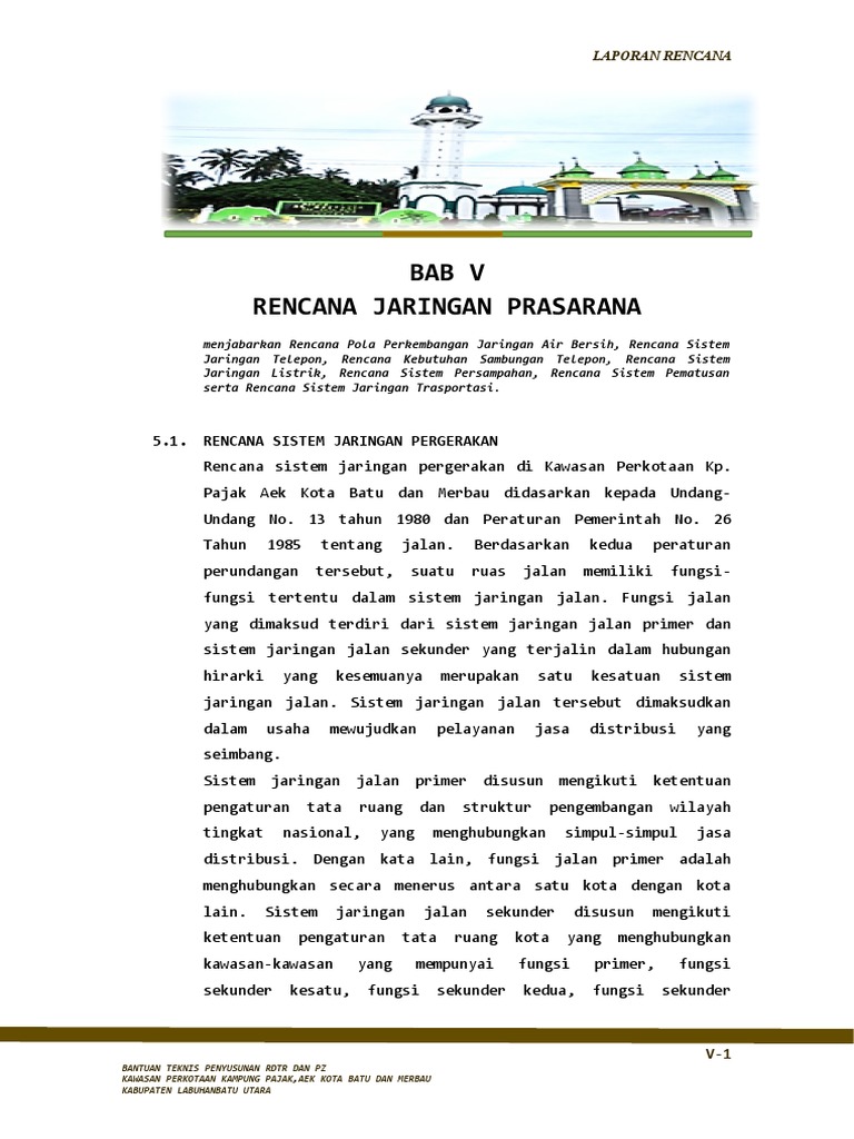 Bab V Rencana Jaringan Prasarana | PDF