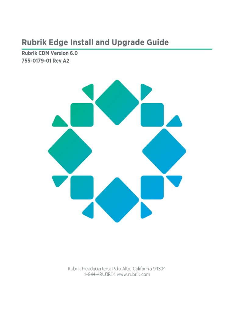 Rubrik CDM Version 6.0 Rubrik Edge Install and Upgrade Guide (Rev. A2 ...