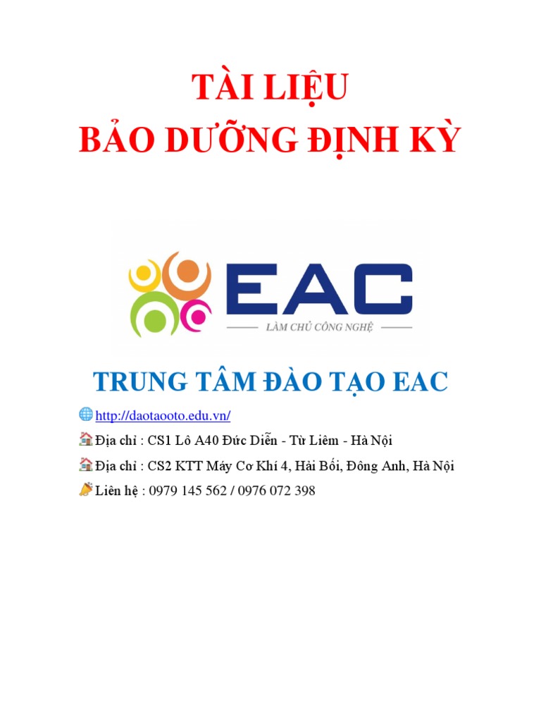 1. Tài liệu bảo dưỡng định kỳ - ai cũng phải học EAC | PDF