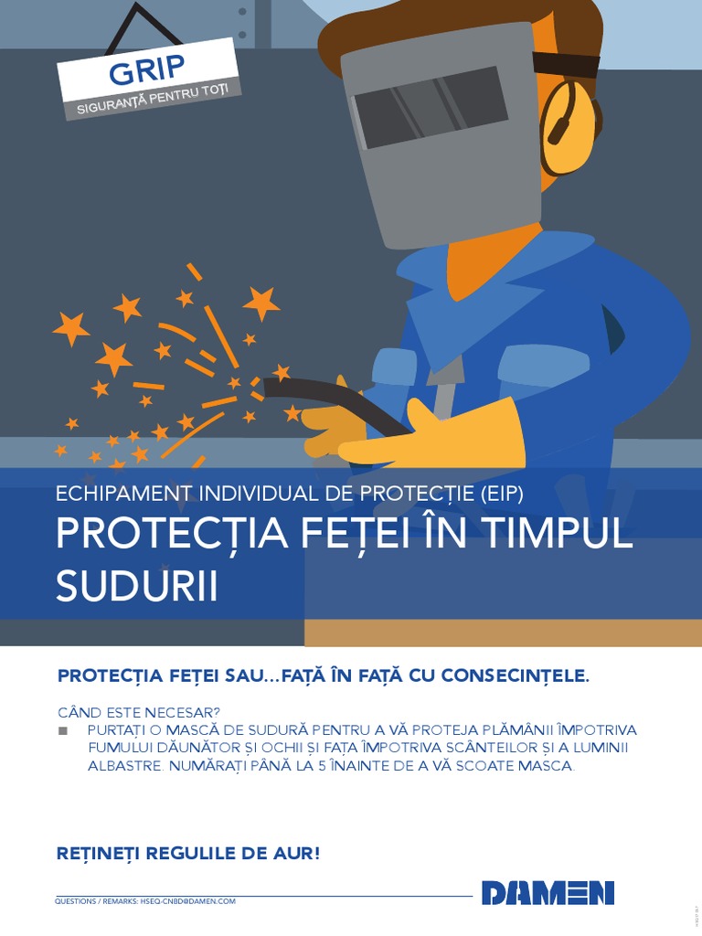 PPE Poster Face Protection Welding Romanian | PDF