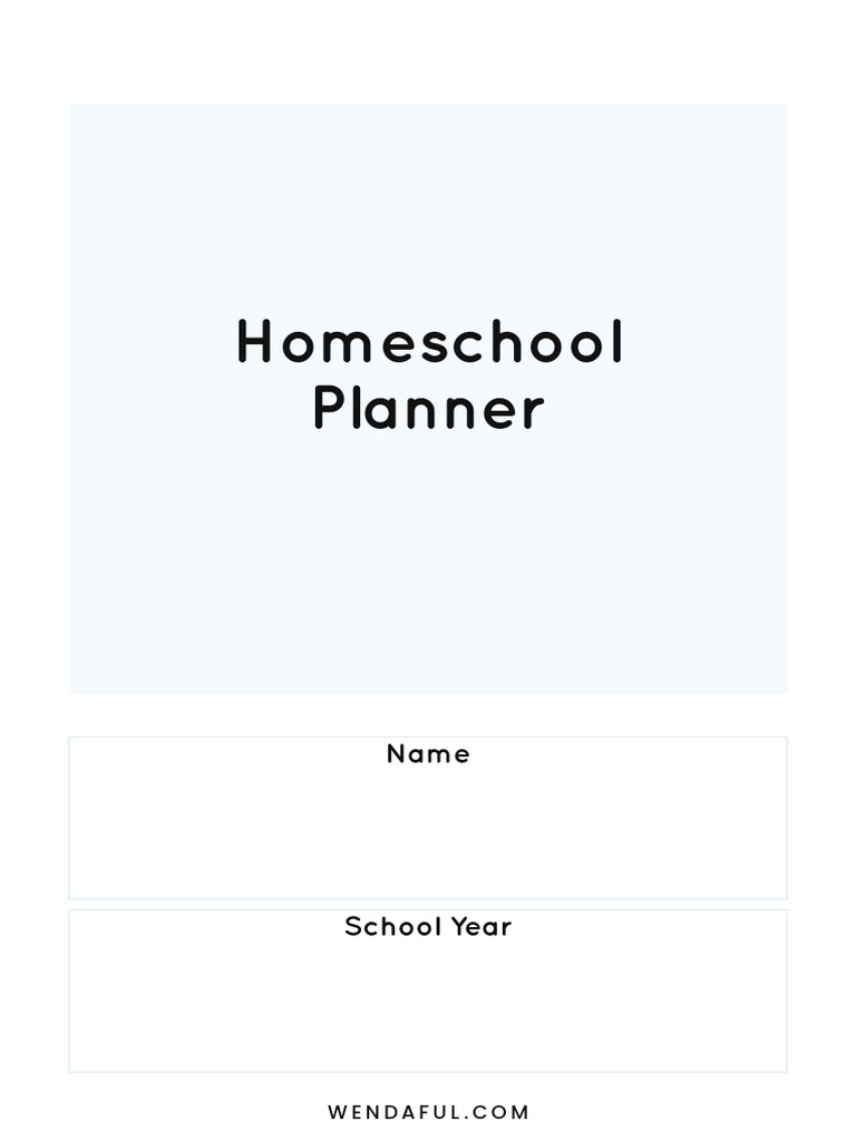A5 Homeschooling Planner | PDF