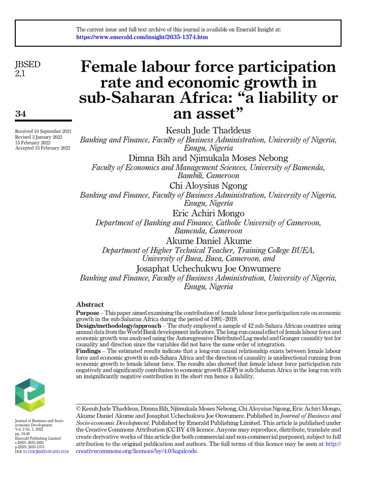 Female Labour Force Participation | PDF | Labour Economics | Economic Growth