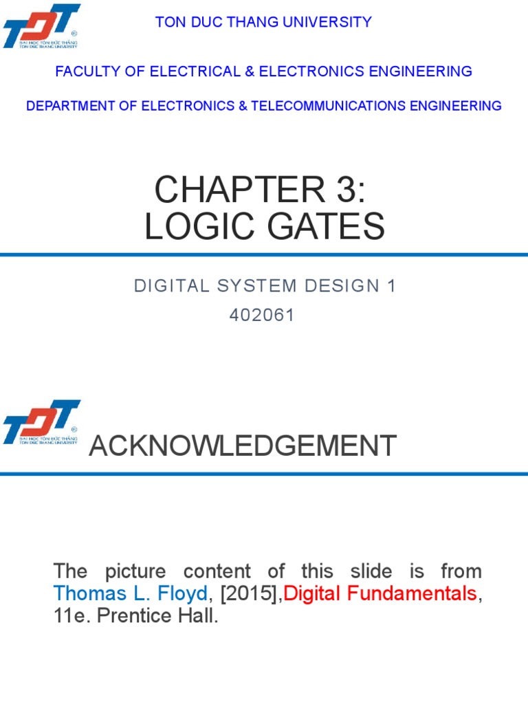 Chap 3 Logic Gates | PDF | Logic Gate | Information And Communications ...