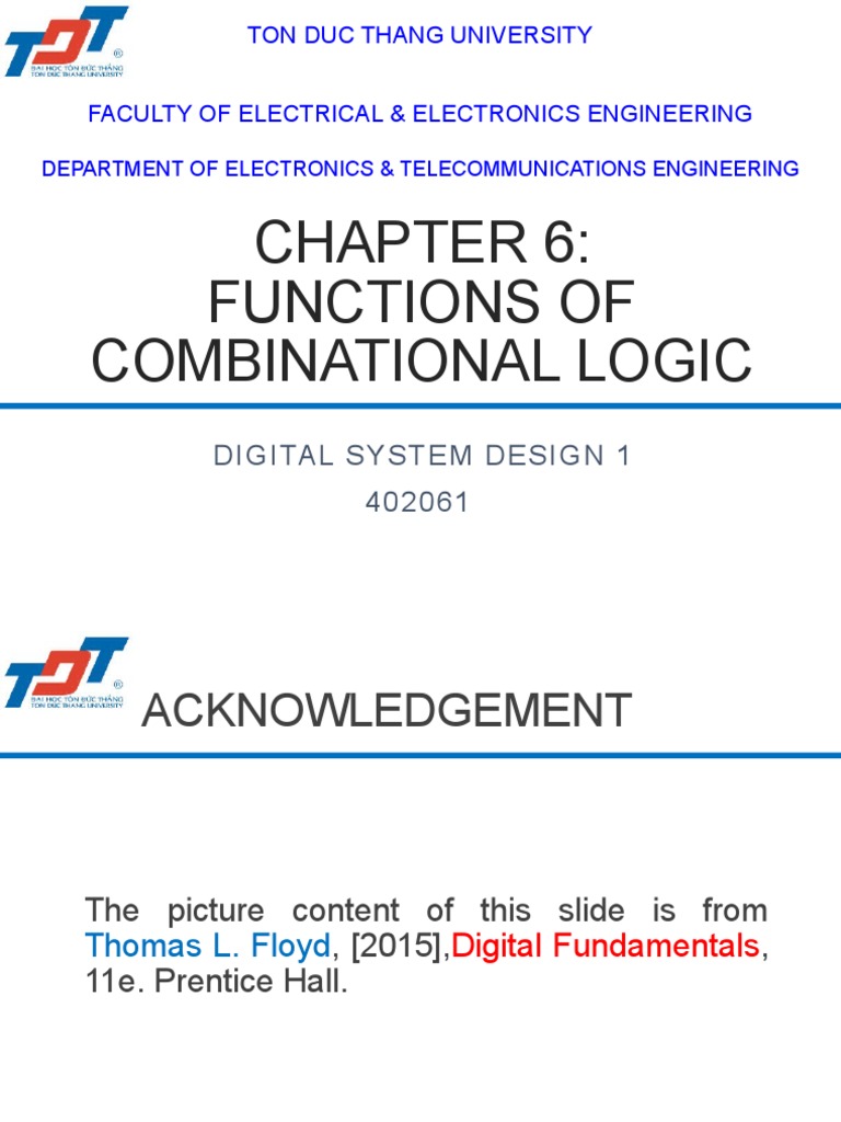 Chap 6 Functions of Combinational Logic | PDF | Computer Engineering | Electronic Engineering