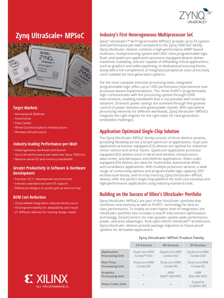 Zynq Ultrascale Plus Product Brief | PDF | System On A Chip | Multi Core Processor