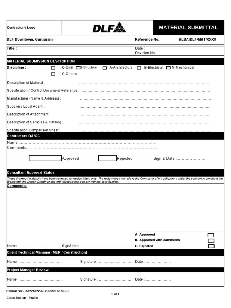 Material Submittal (MAT) | PDF | Business