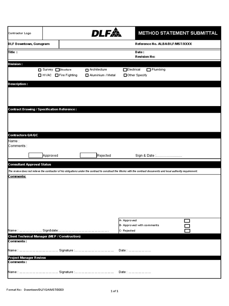 Method Statements (MST) | PDF