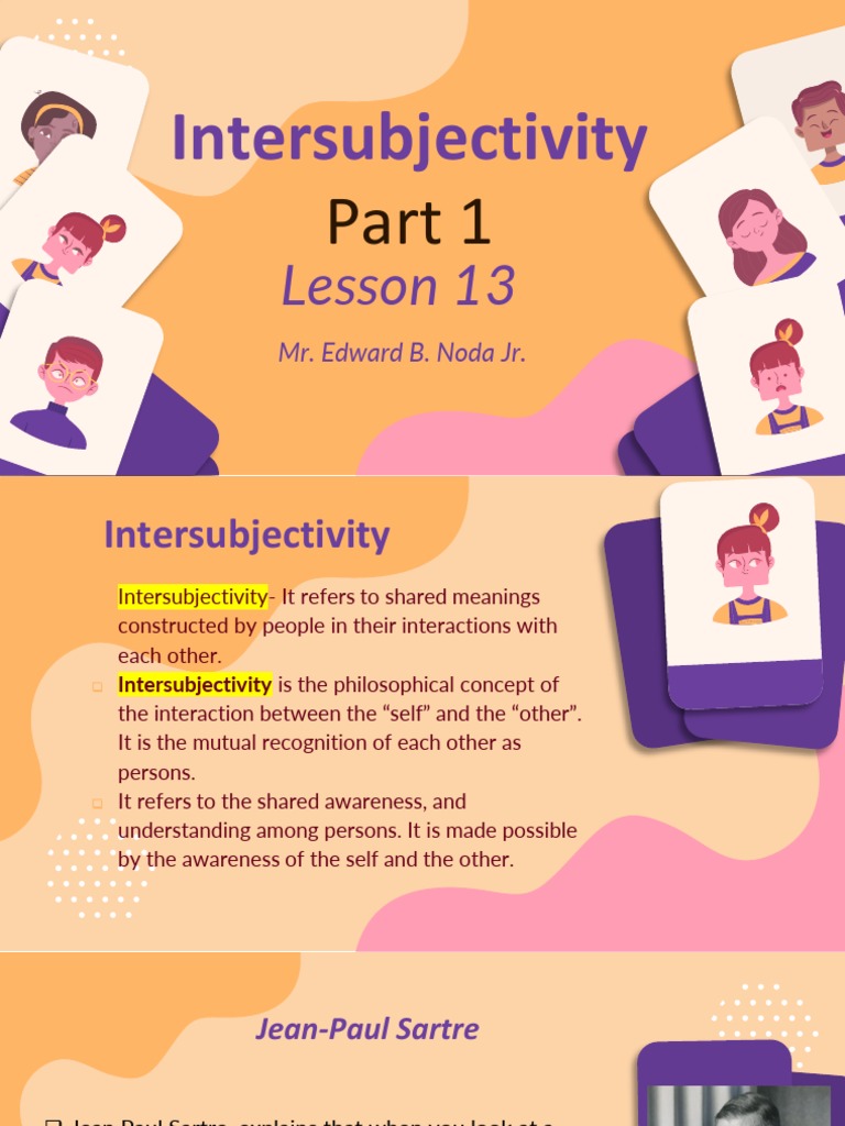 Lesson 13 - Intersubjectivity - (Part 1) - Hand Outs | PDF | Empathy ...