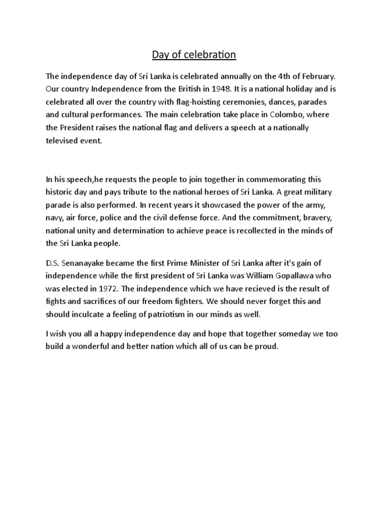 Independence Day Speech | PDF