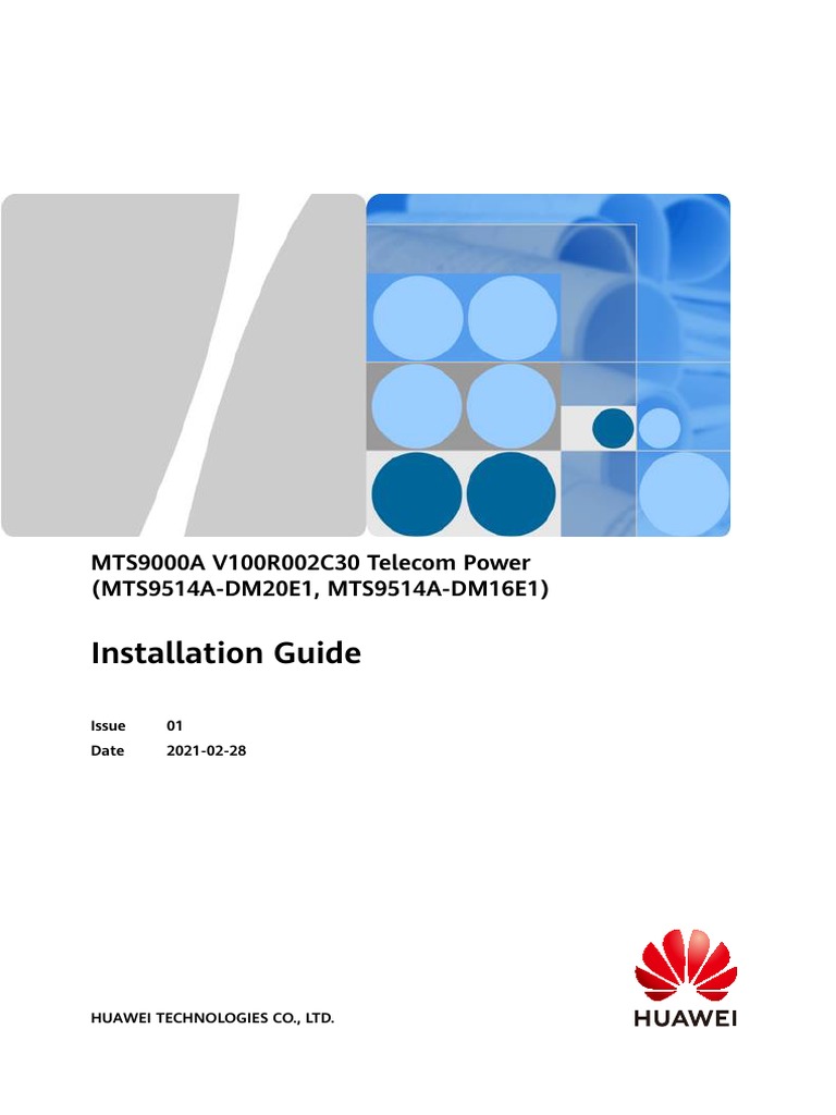 MTS9000A V100R002C30 Telecom Power Installation Guide (MTS9514A-DM20E1 ...